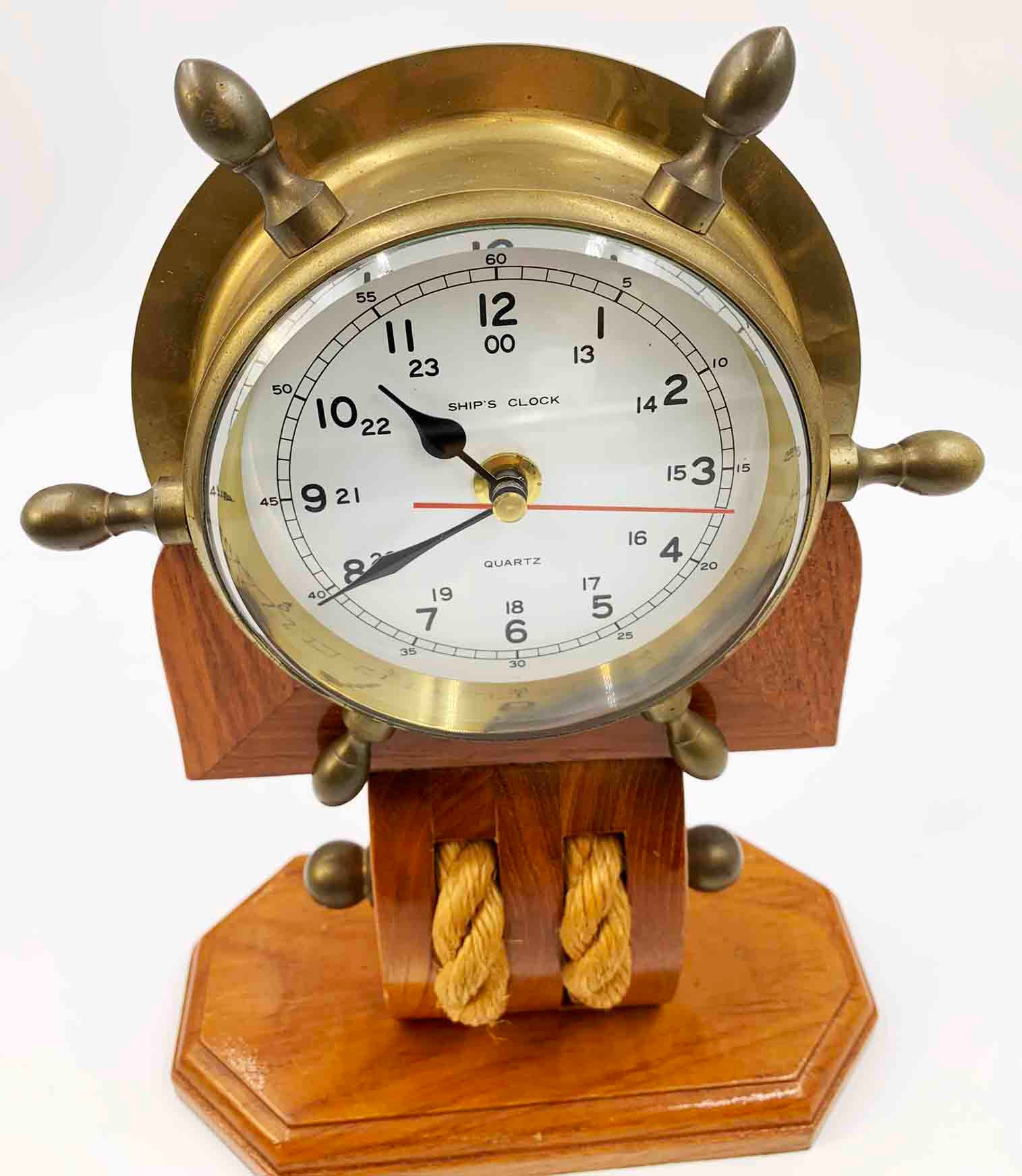 SHIPS CLOCK MESSING Tau Holz Vintage Sammler Schiff Segeln Retro EUR 99 ...